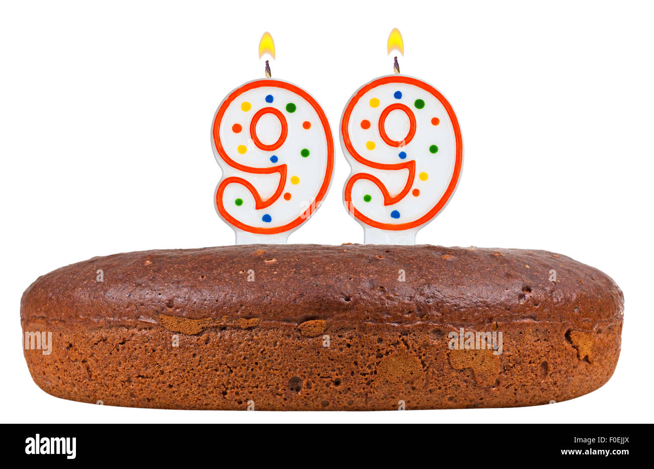 birthday cake with candles number ninety nine Stock Photo - Alamy