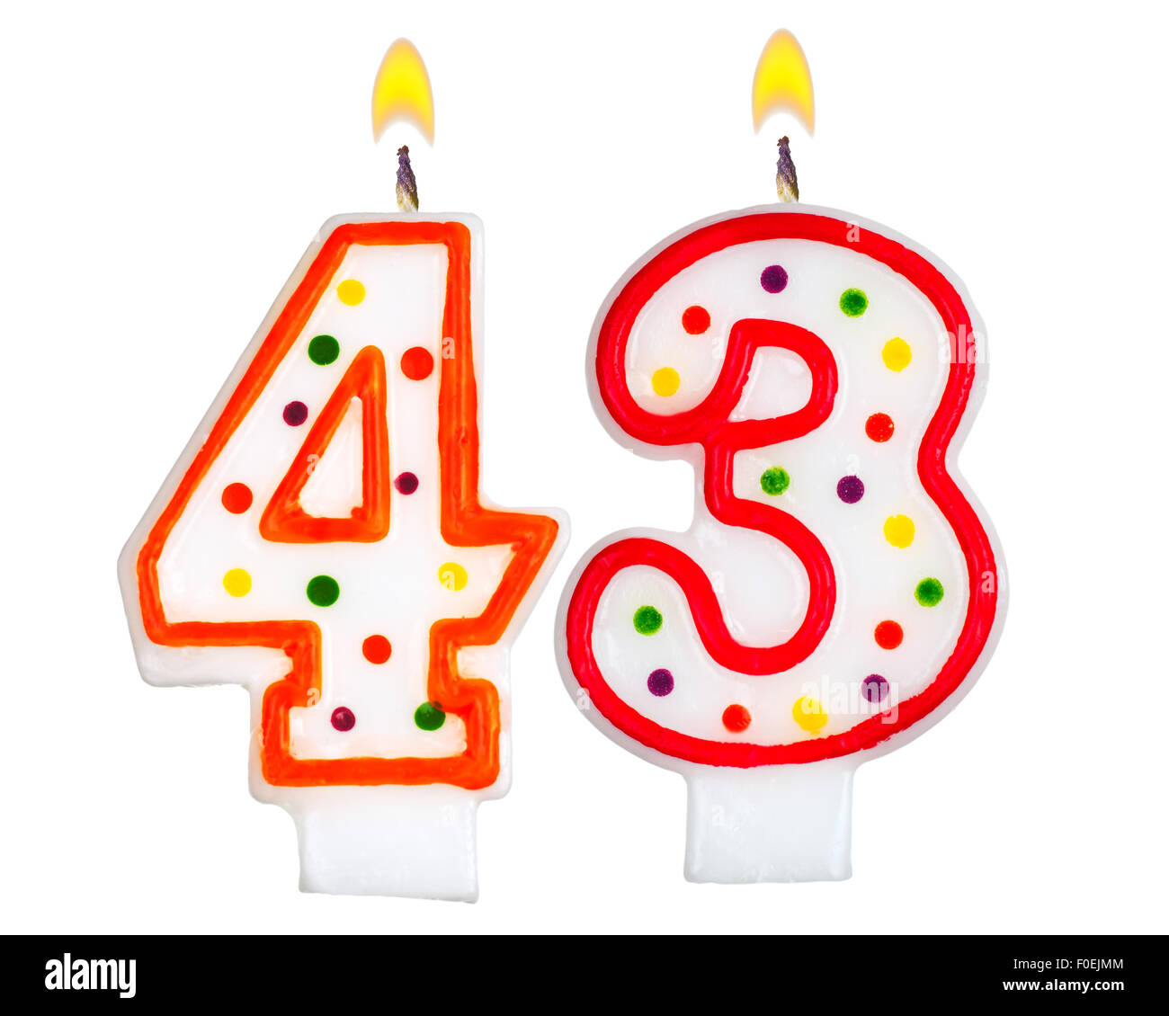 Birthday candles number forty three Stock Photo - Alamy