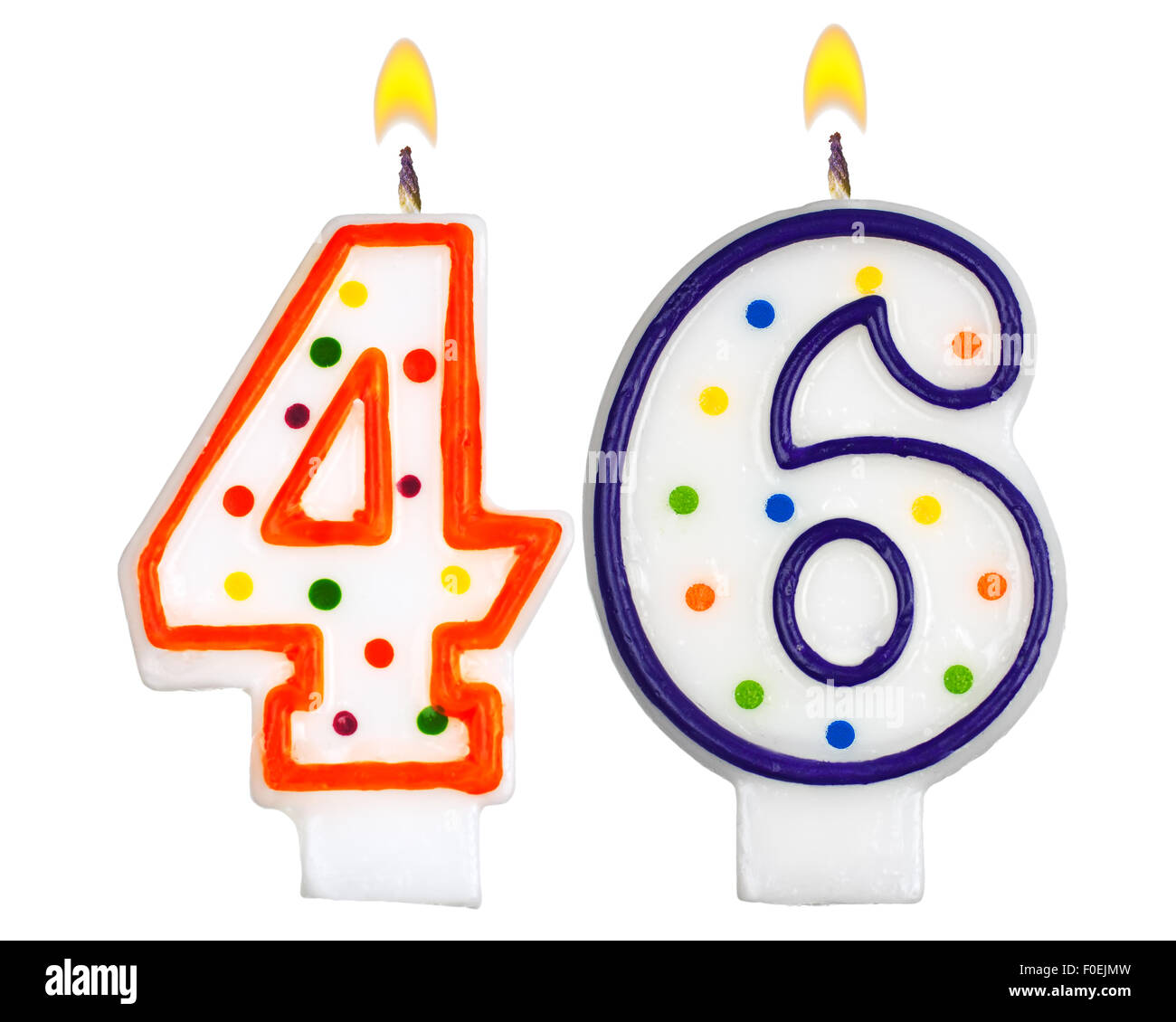 Birthday candles number forty six Stock Photo - Alamy