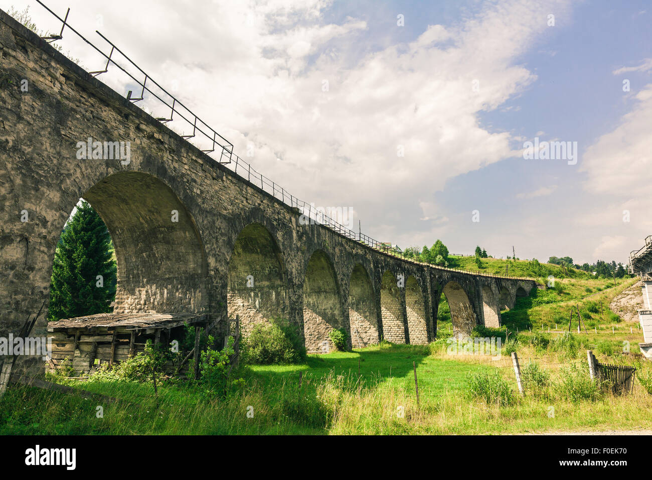 Old Austrian bridge viaduct in the Carpathians Stock Photo - Alamy