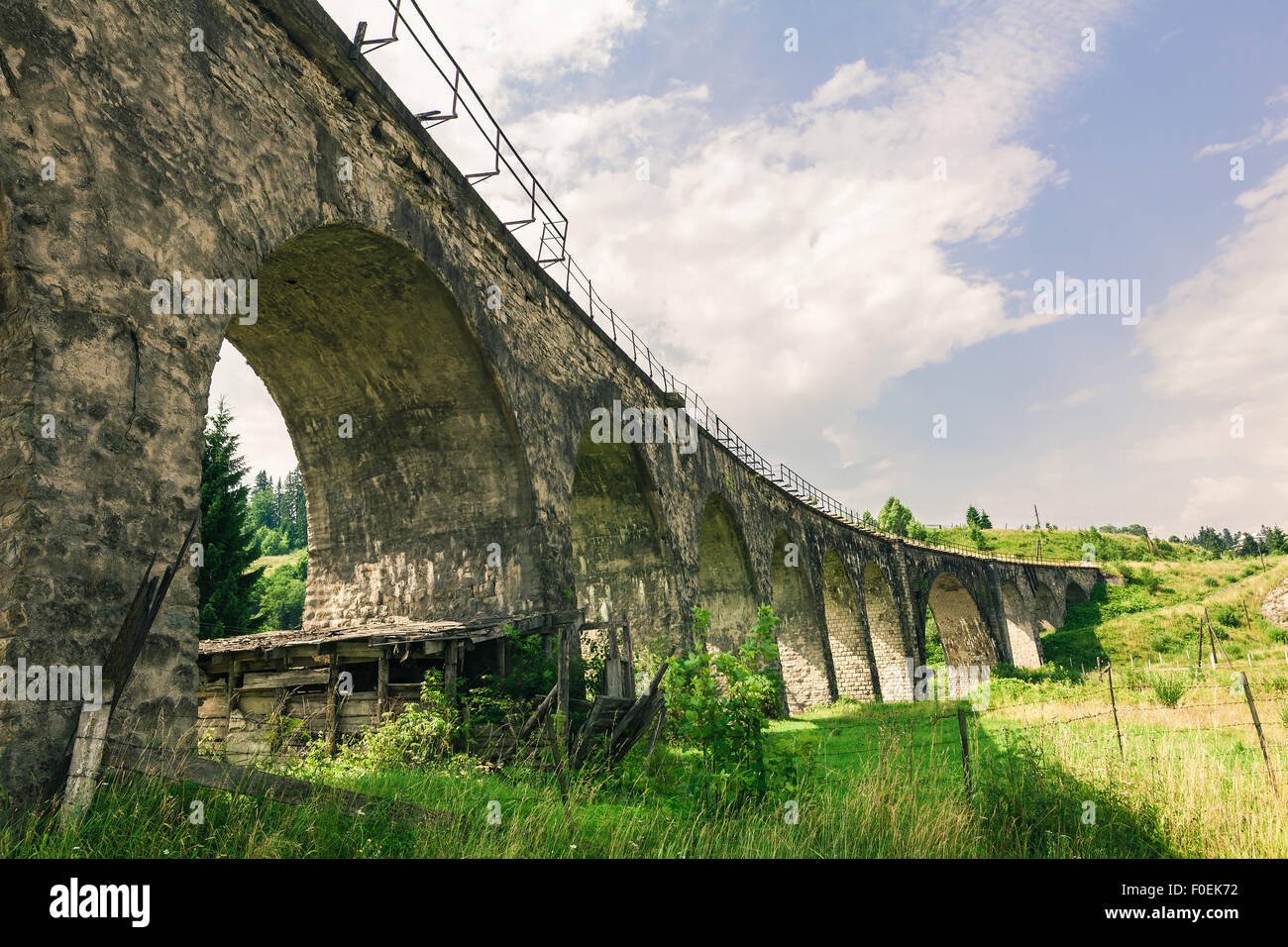 Old Austrian bridge viaduct in the Carpathians Stock Photo - Alamy