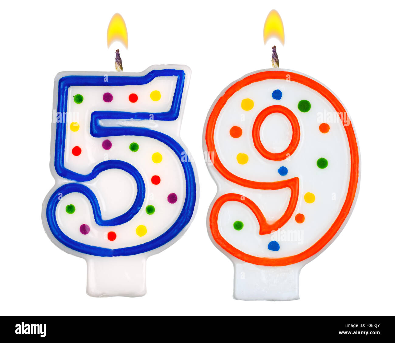 Birthday candles number fifty nine Stock Photo - Alamy