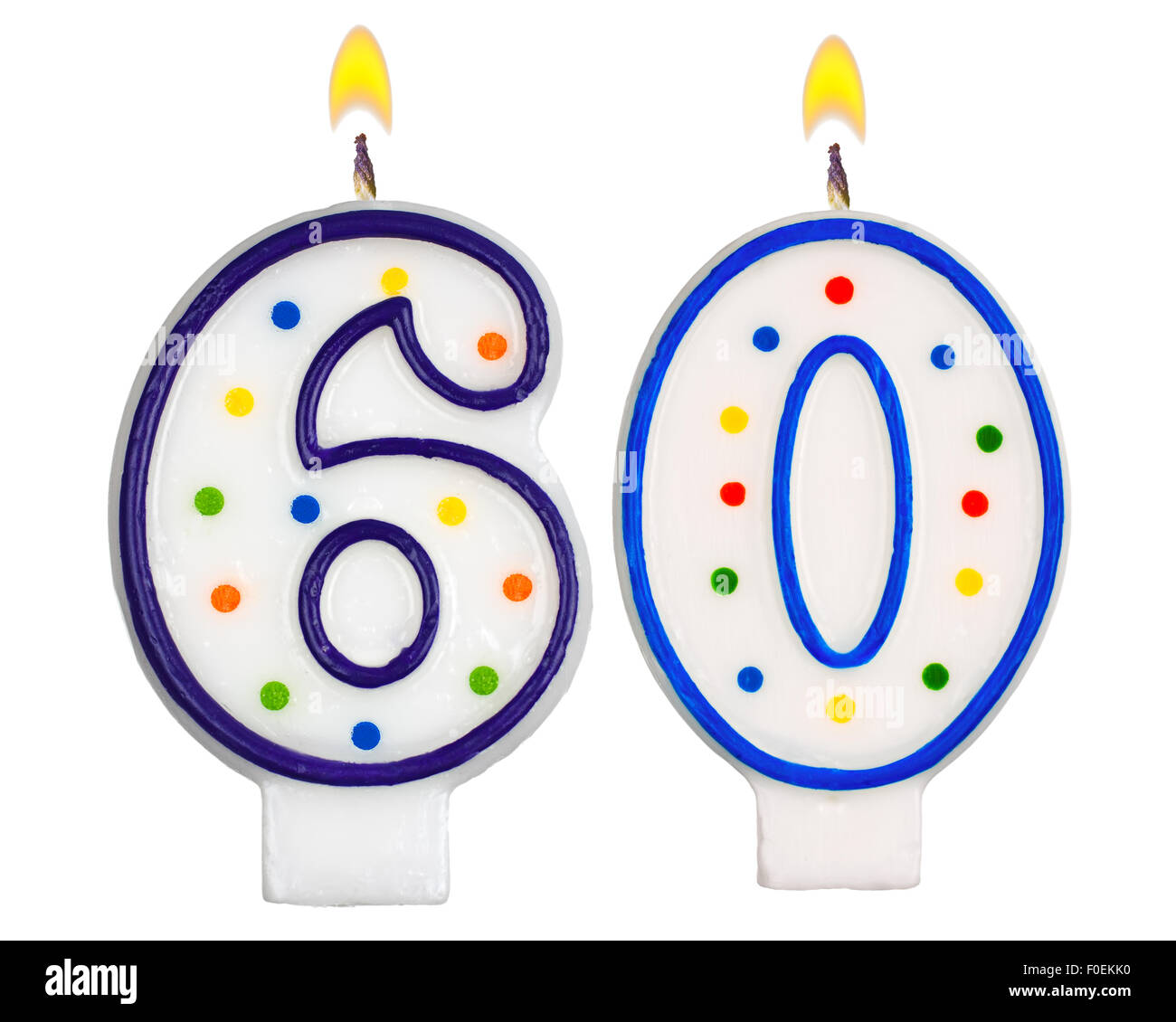 Birthday cake with 60 candles Cut Out Stock Images & Pictures - Alamy