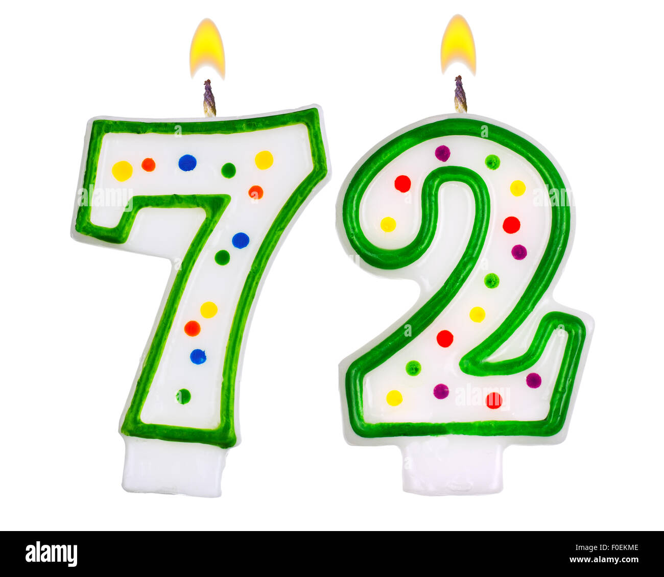 Birthday candles number seventy two Stock Photo - Alamy