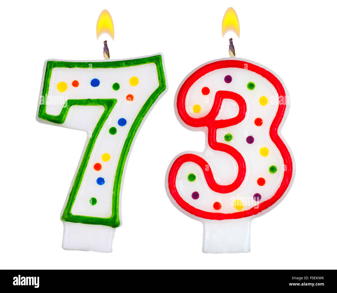 Birthday candle number 73 flame hi-res stock photography and images - Alamy