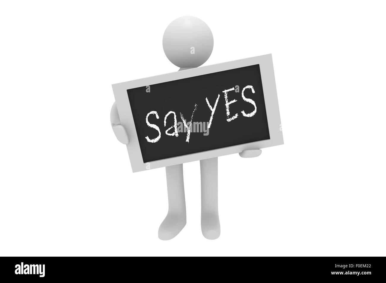 3d man holding yes sign Black and White Stock Photos & Images - Alamy