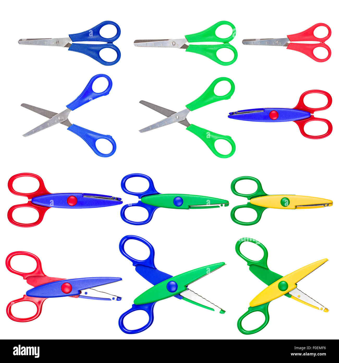 set scissors isolated on white background Stock Photo - Alamy