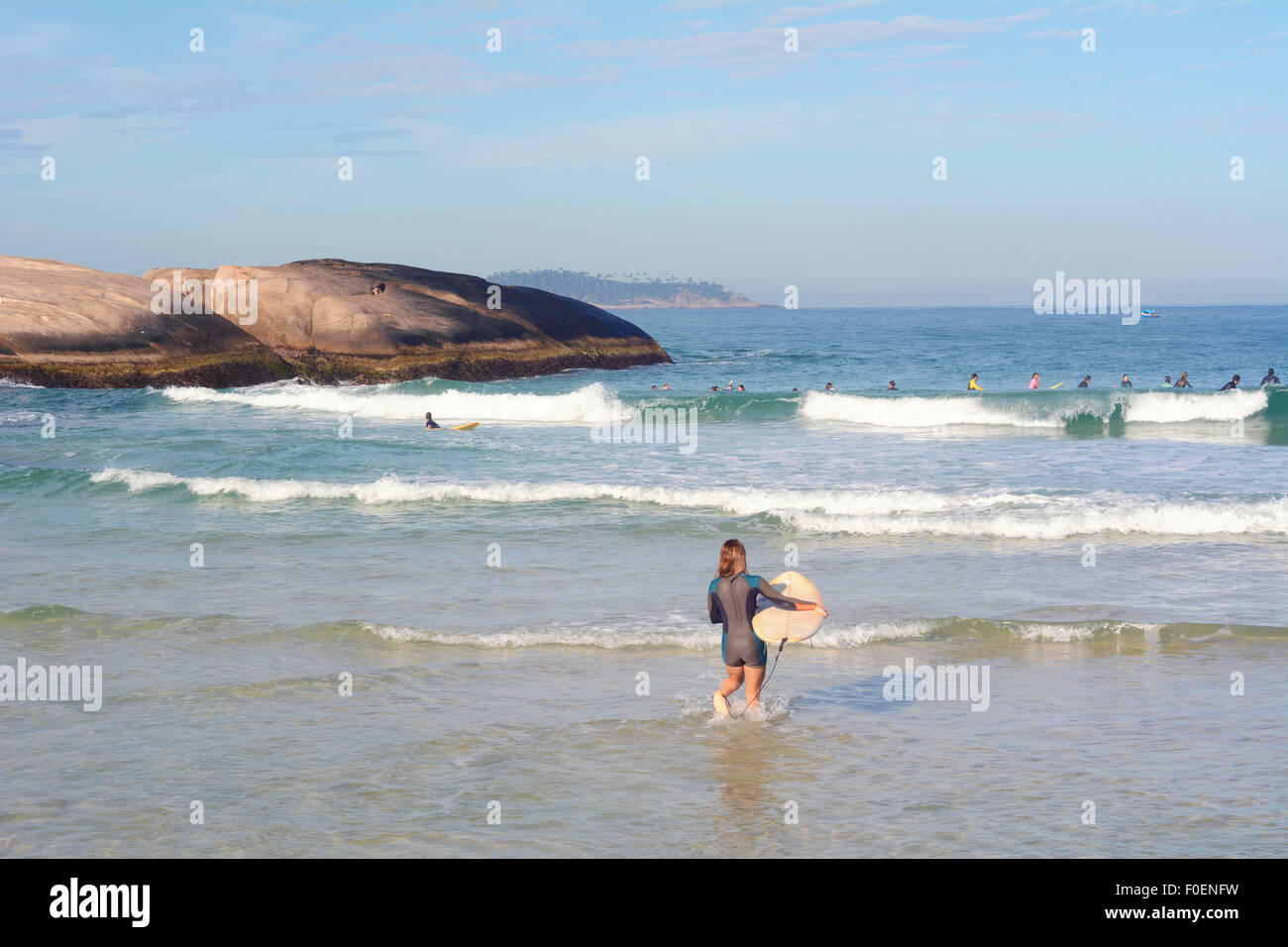 Woman surf surfing beach sunny hi-res stock photography and images - Alamy
