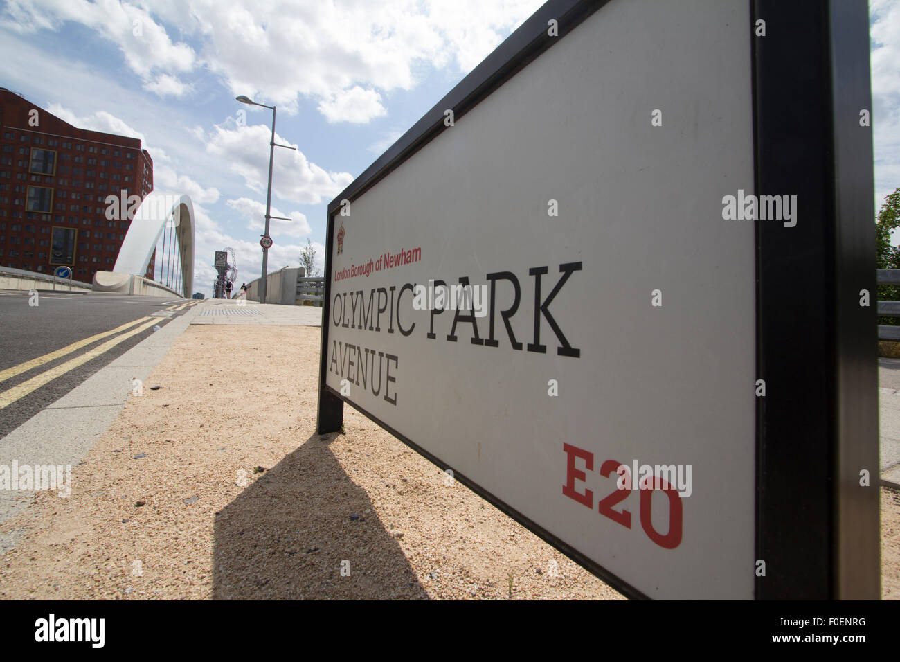 London Olympic park Street sign for Olympic Park Avenue Stock Photo - Alamy