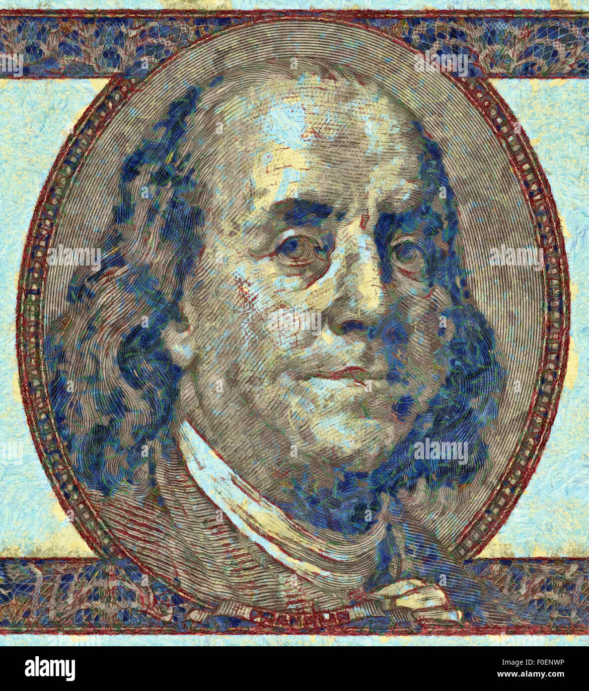 Benjamin Franklin Portrait Color Stock Photos & Benjamin Franklin ...