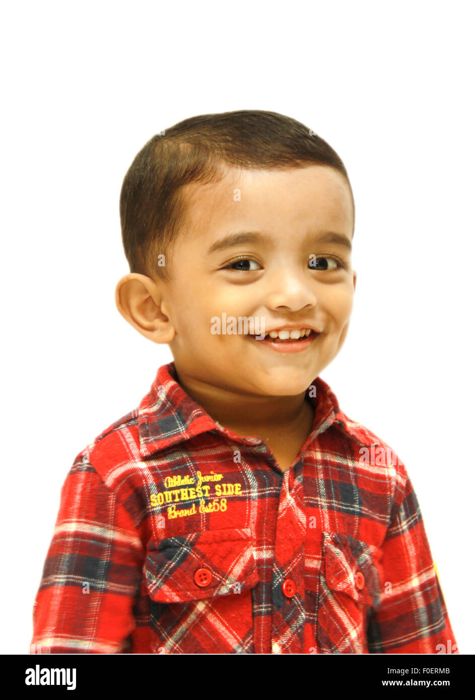 Adorable toddler in white background Stock Photo - Alamy