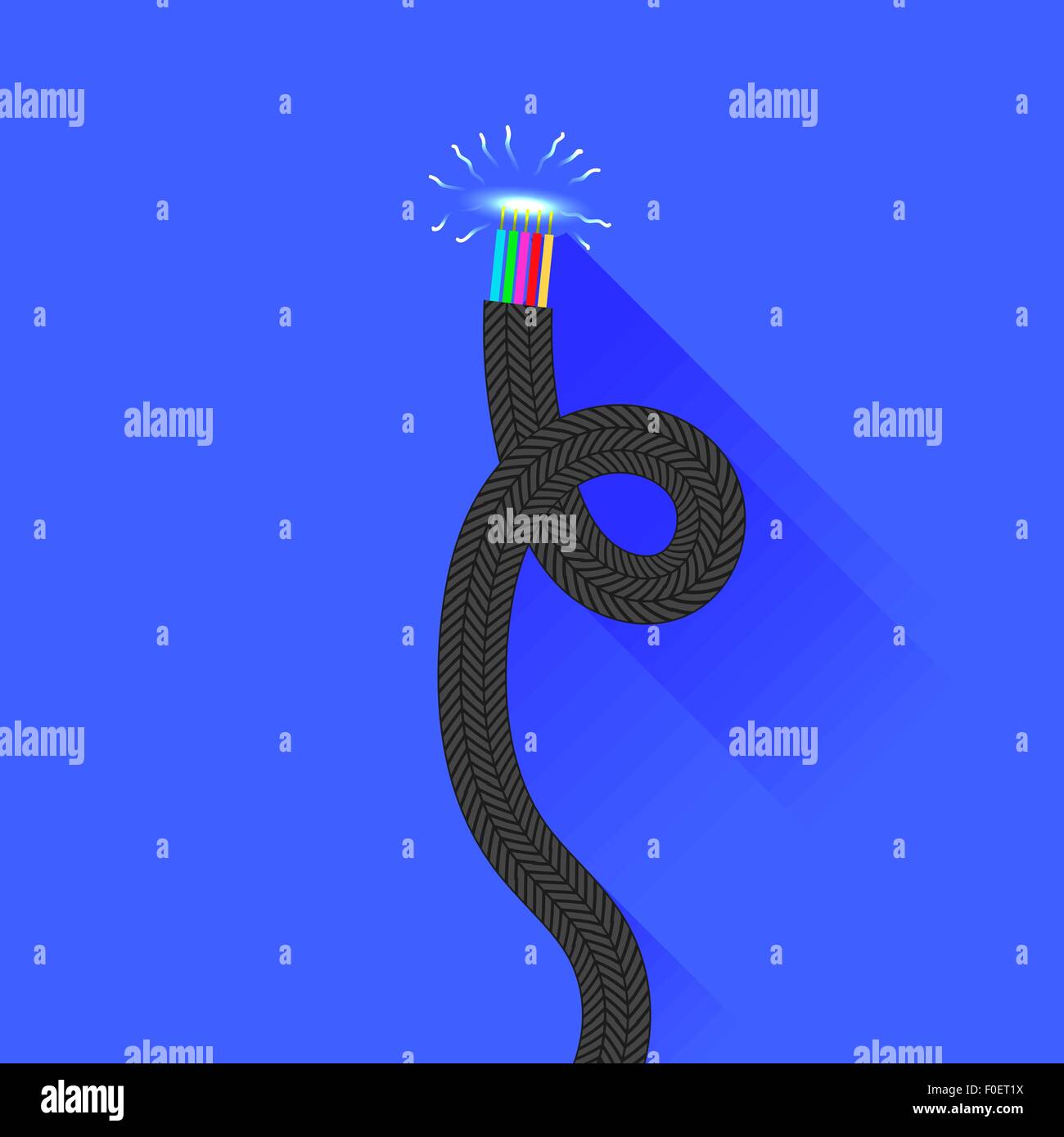 Damaged electrical cord Stock Vector Images - Alamy