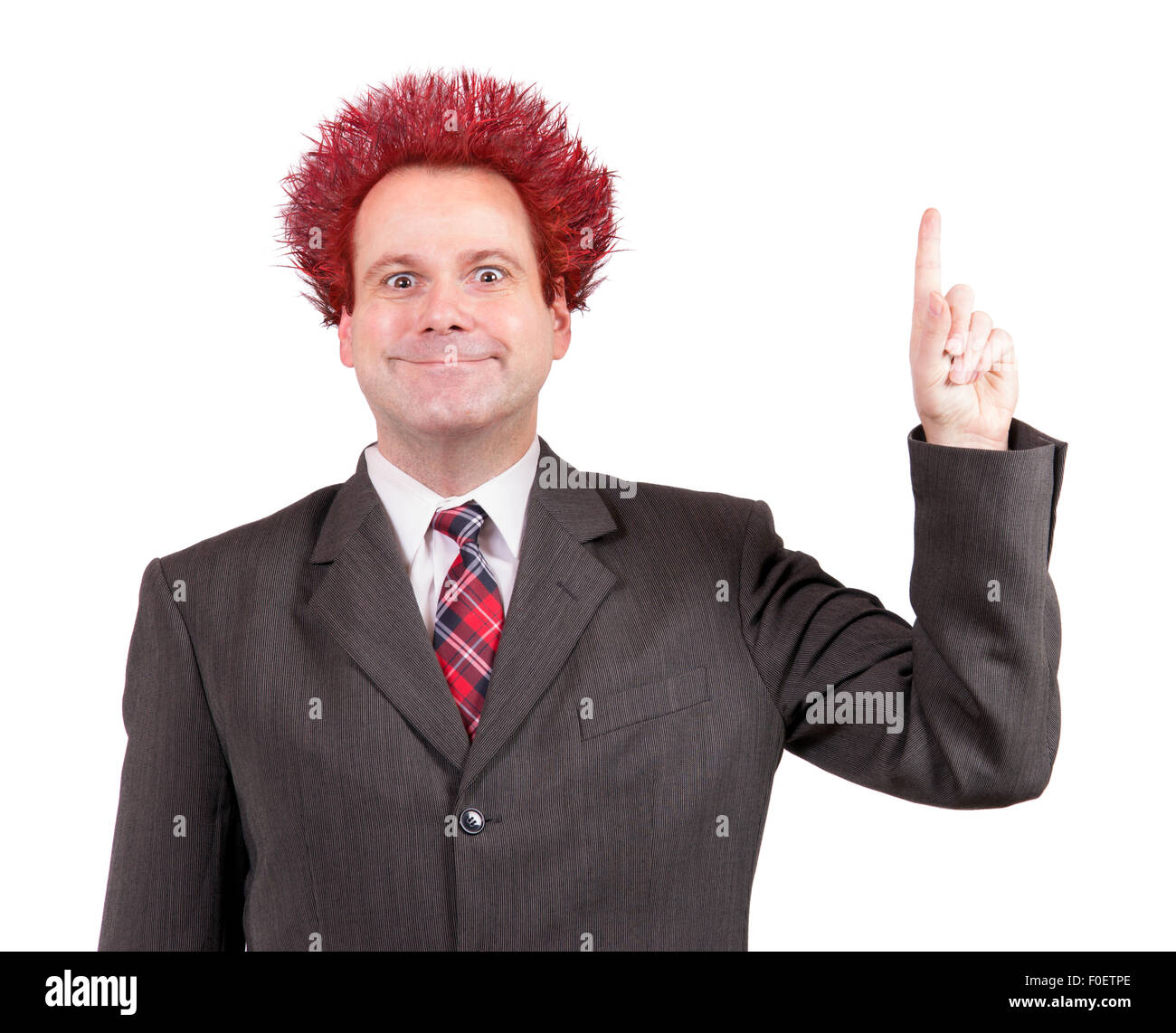 cheerful businessman in a suit shows a hand up Stock Photo - Alamy