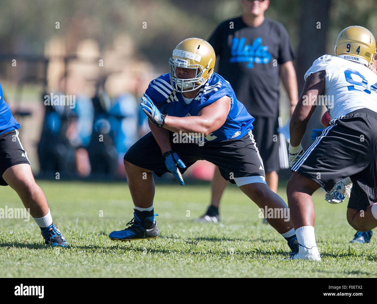San Bernardino, CA. 10th Aug, 2015. UCLA freshmen center (64) Fred Ula ...