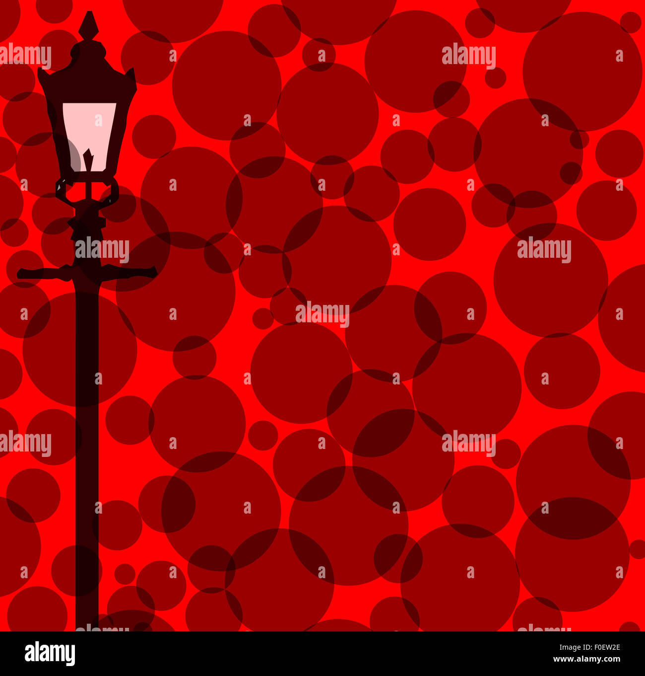 Gaslight in red background of light and dark red circles Stock Photo ...