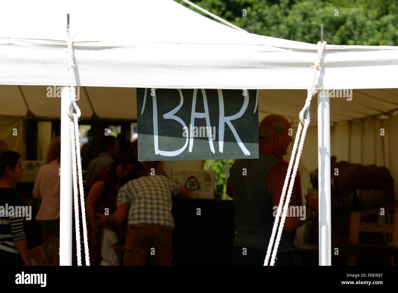 Marquee bar at country fair Stock Photo - Alamy