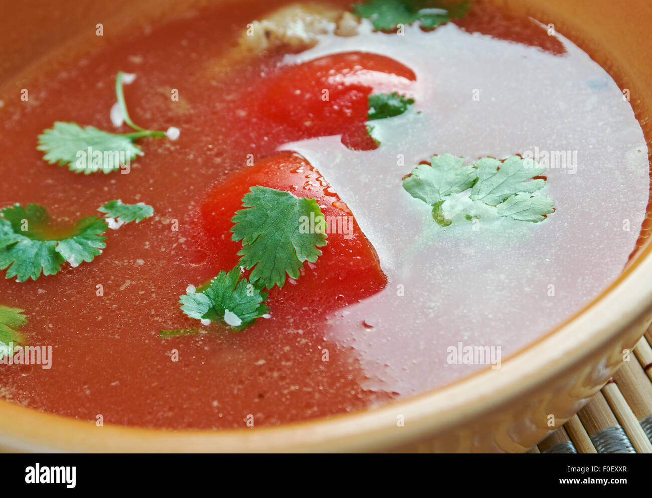 Rasam soup - South Indian soup.prepared using tamarind juice as a base ...