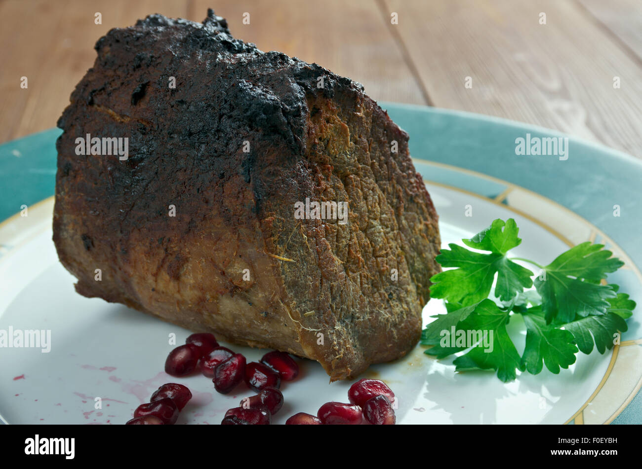 Roast Scotch Fillet - baked meat on Scottish Stock Photo - Alamy