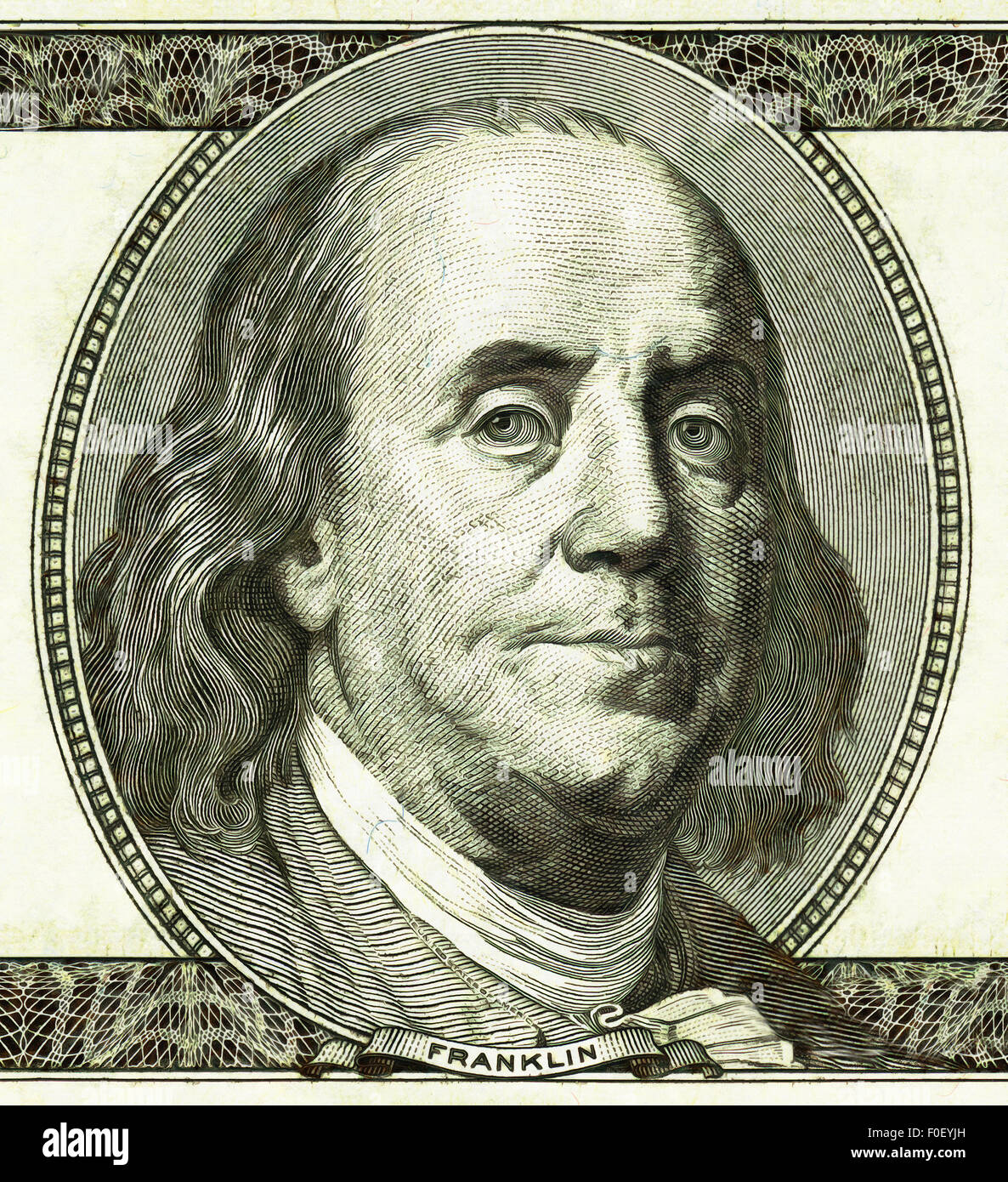Benjamin Franklin Portrait Color Stock Photos & Benjamin Franklin ...