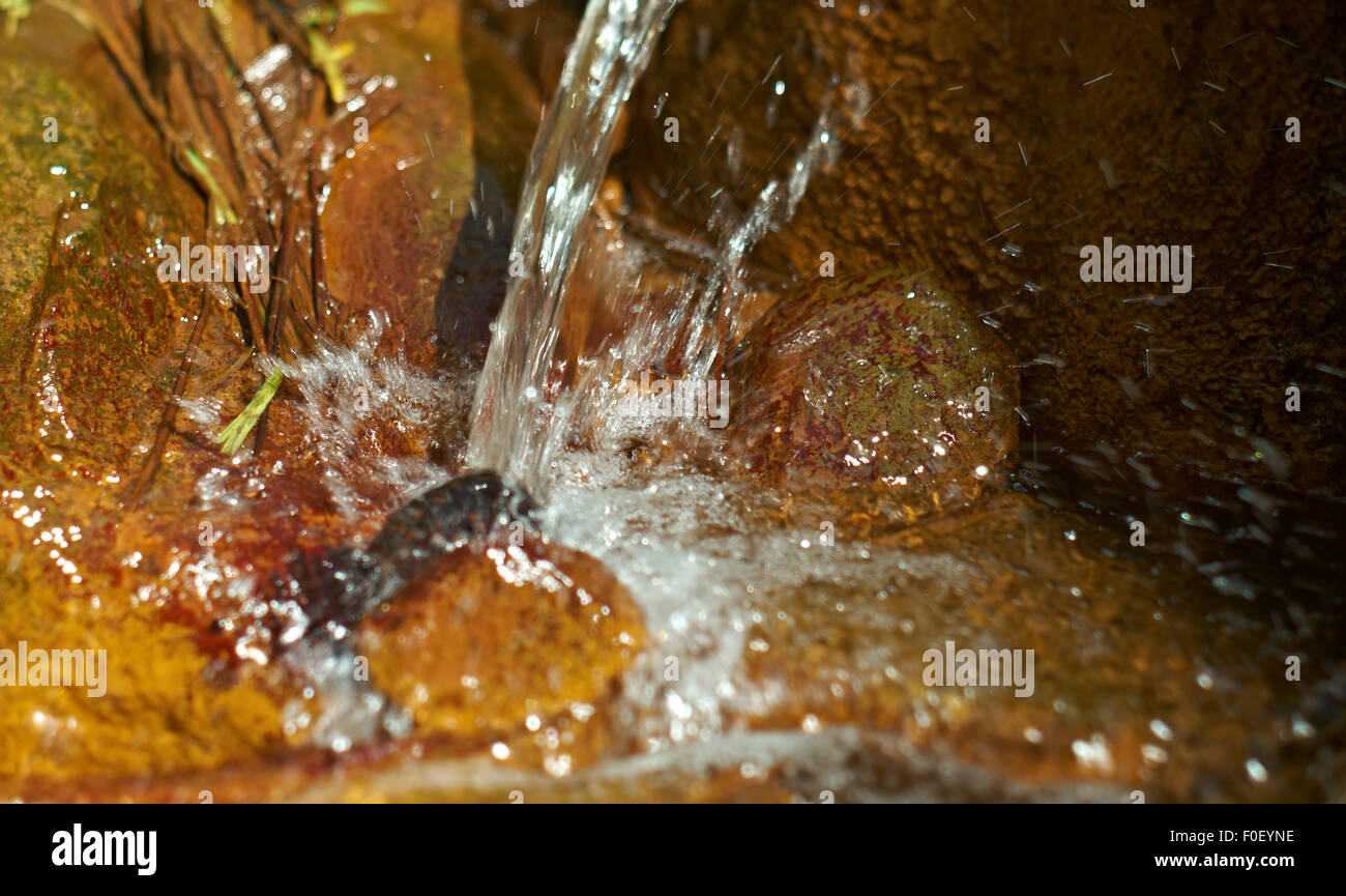 Natural source of mineral curative water of Russia. water splashing ...