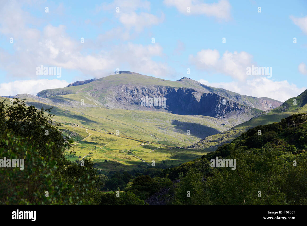 Snowdon (Yr Wyddfa) in Snowdonia, the highest mountain in England and ...