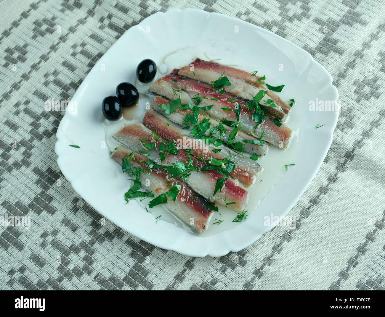 Boquerones en vinagre - appetizer or tapa, in south Spain.Marinated ...
