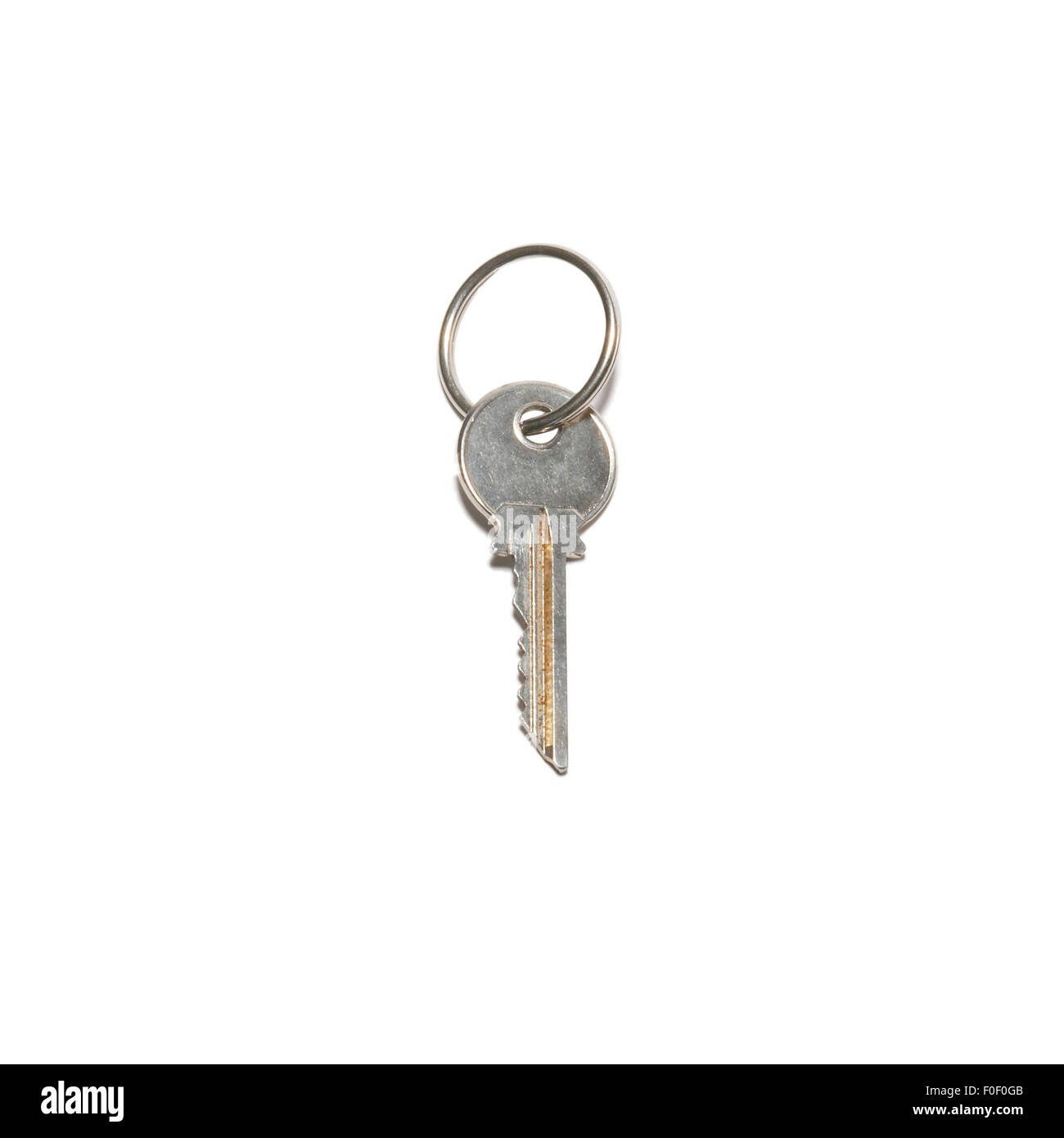 Silver key isolated on white Stock Photo - Alamy