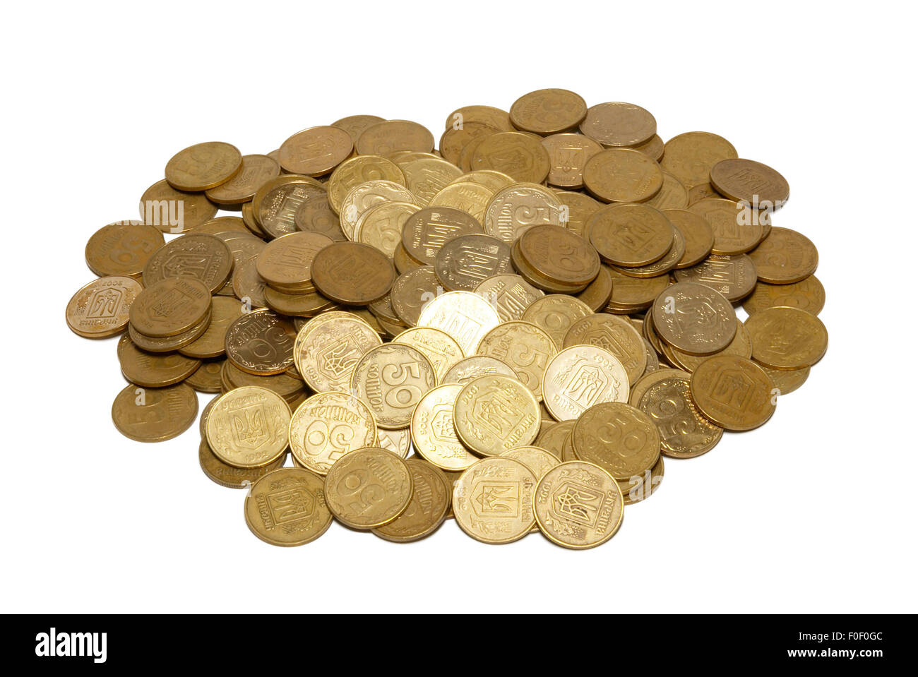 Bunch of gold coins isolated on white Stock Photo - Alamy