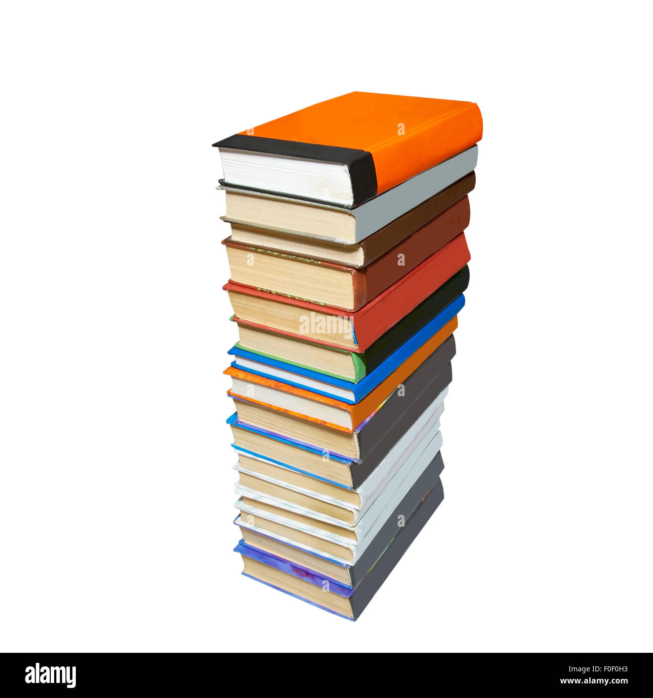 Stack of colored books isolated on white Stock Photo - Alamy