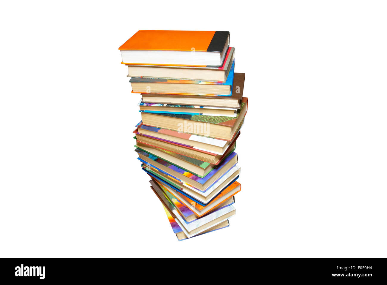 Stack of colored books isolated on white Stock Photo - Alamy