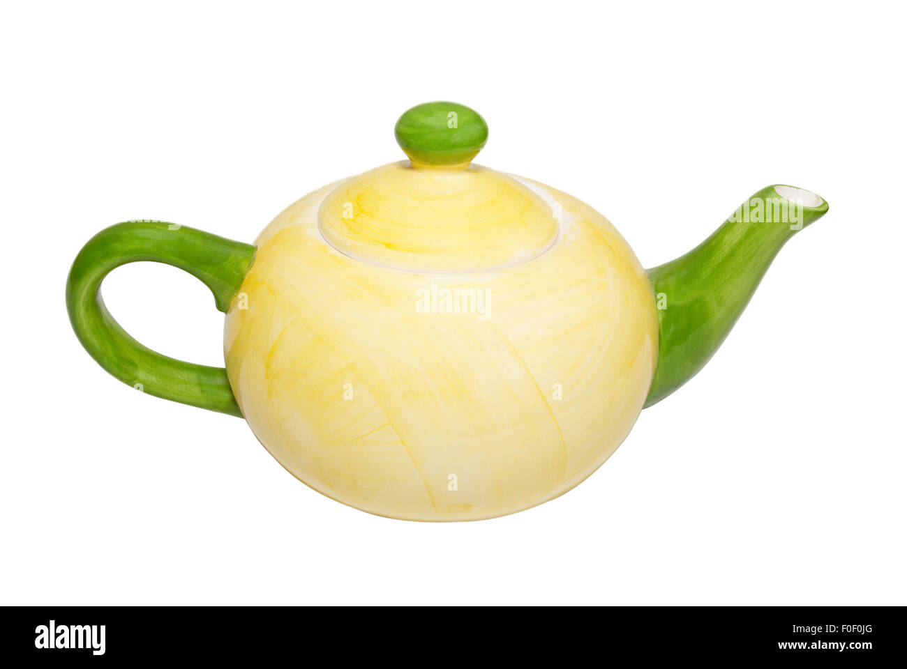 Color china teapot isolated on white Stock Photo - Alamy