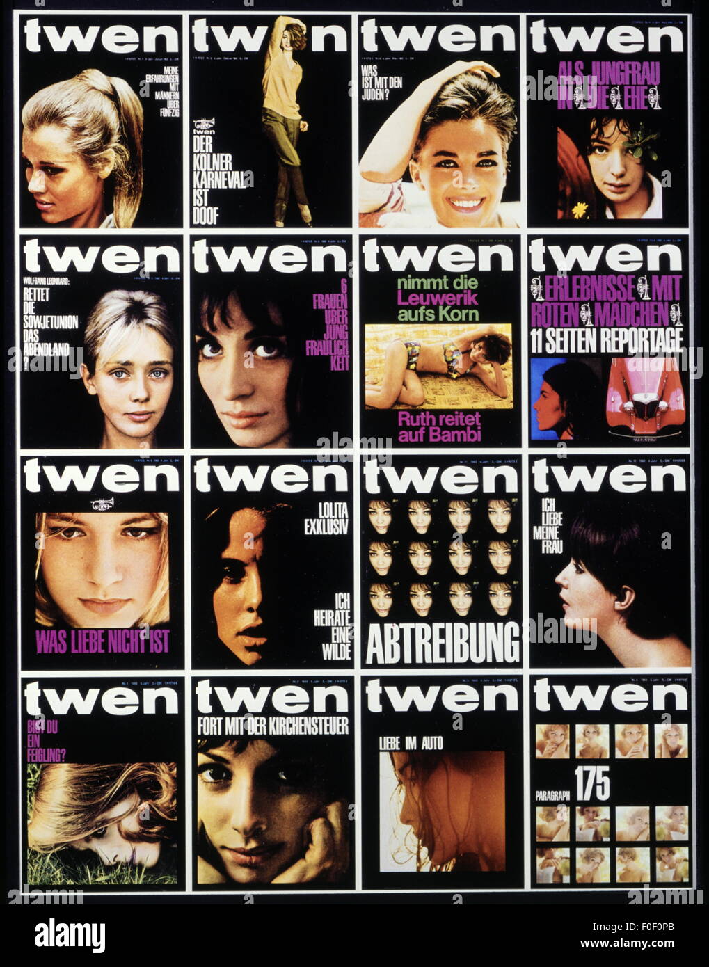 press / media, twentysomething, twelve title pages of the magazine ...