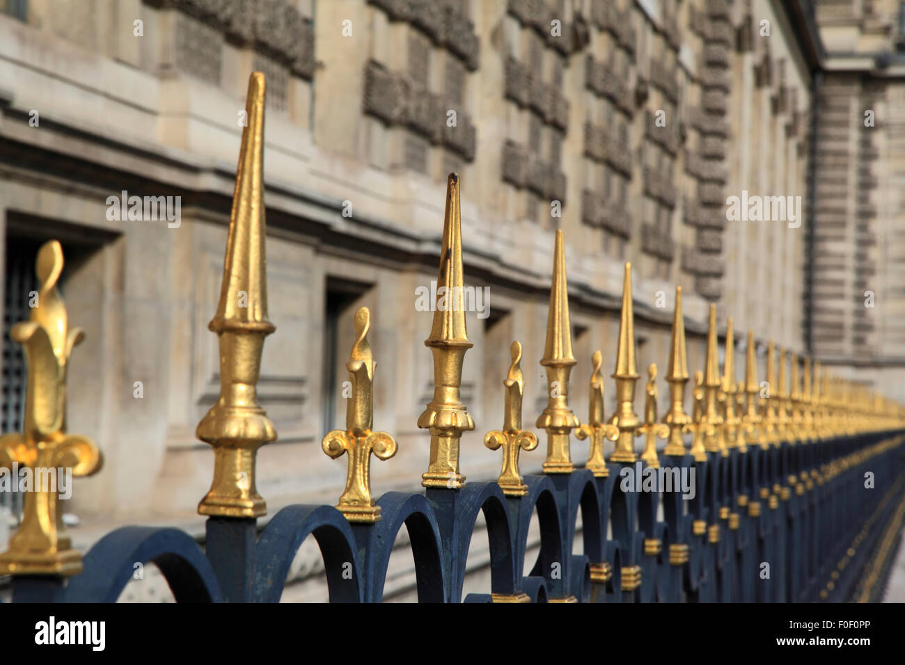 Ornate metal railings, Musee du Louvre, Paris, France, Europe Stock ...