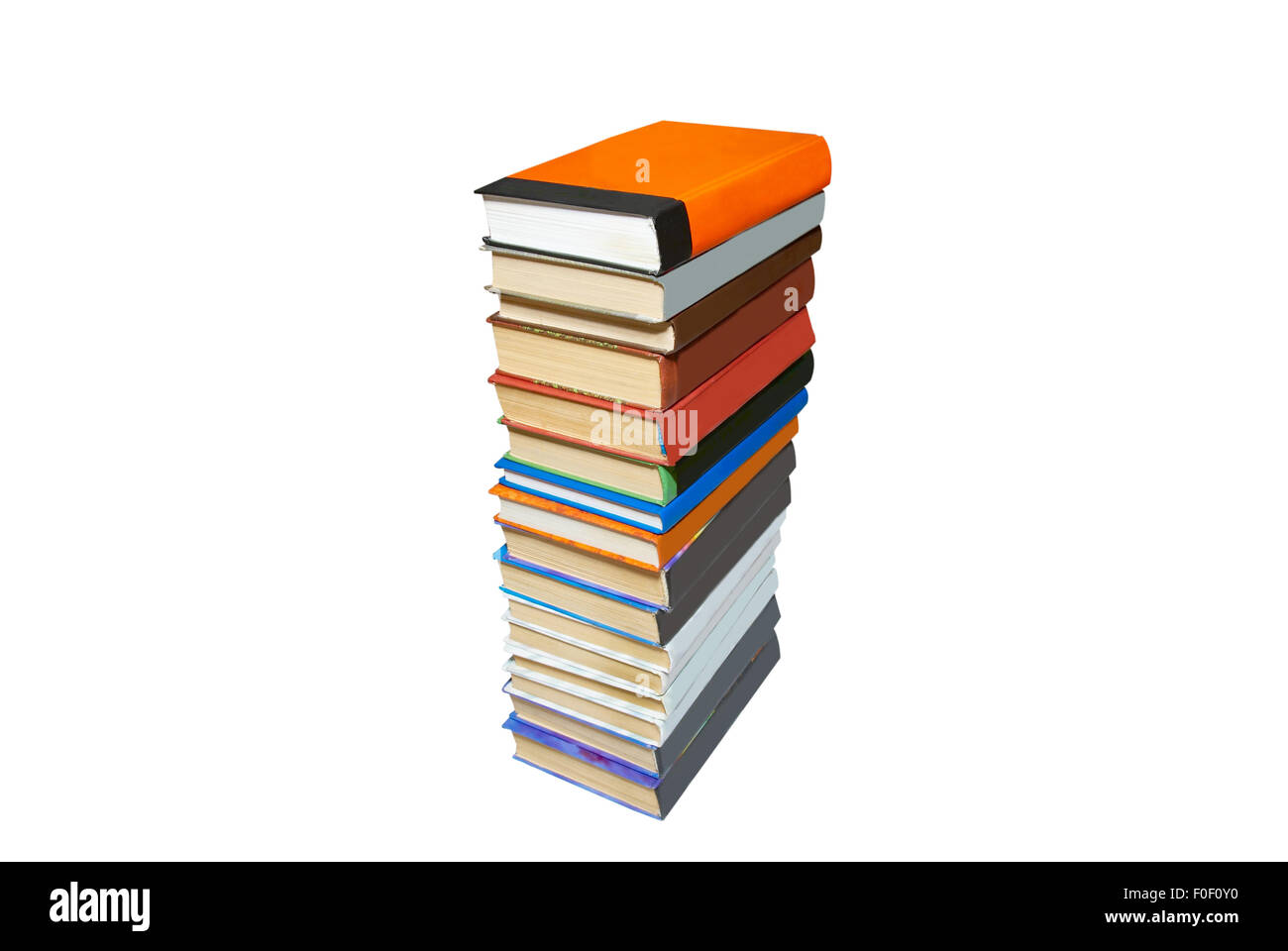 Stack of colored books isolated on white Stock Photo - Alamy