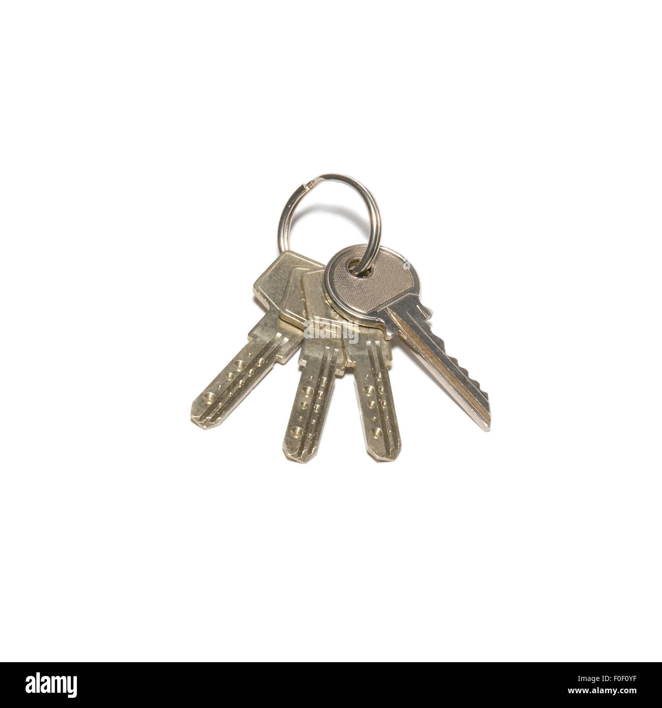 Bunch of silver keys isolated on white Stock Photo - Alamy