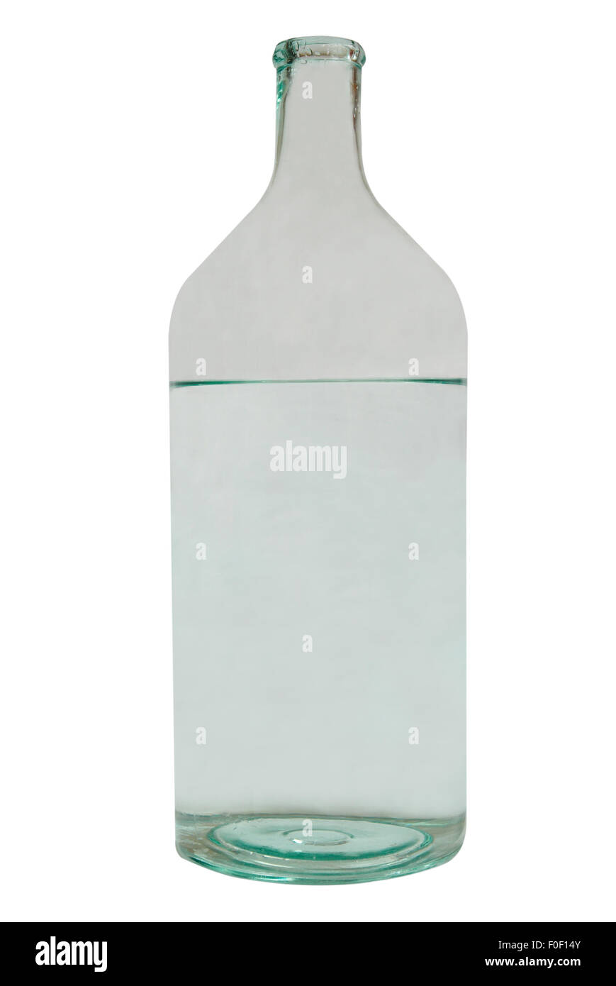 Transparent glass bottle isolated on white Stock Photo - Alamy
