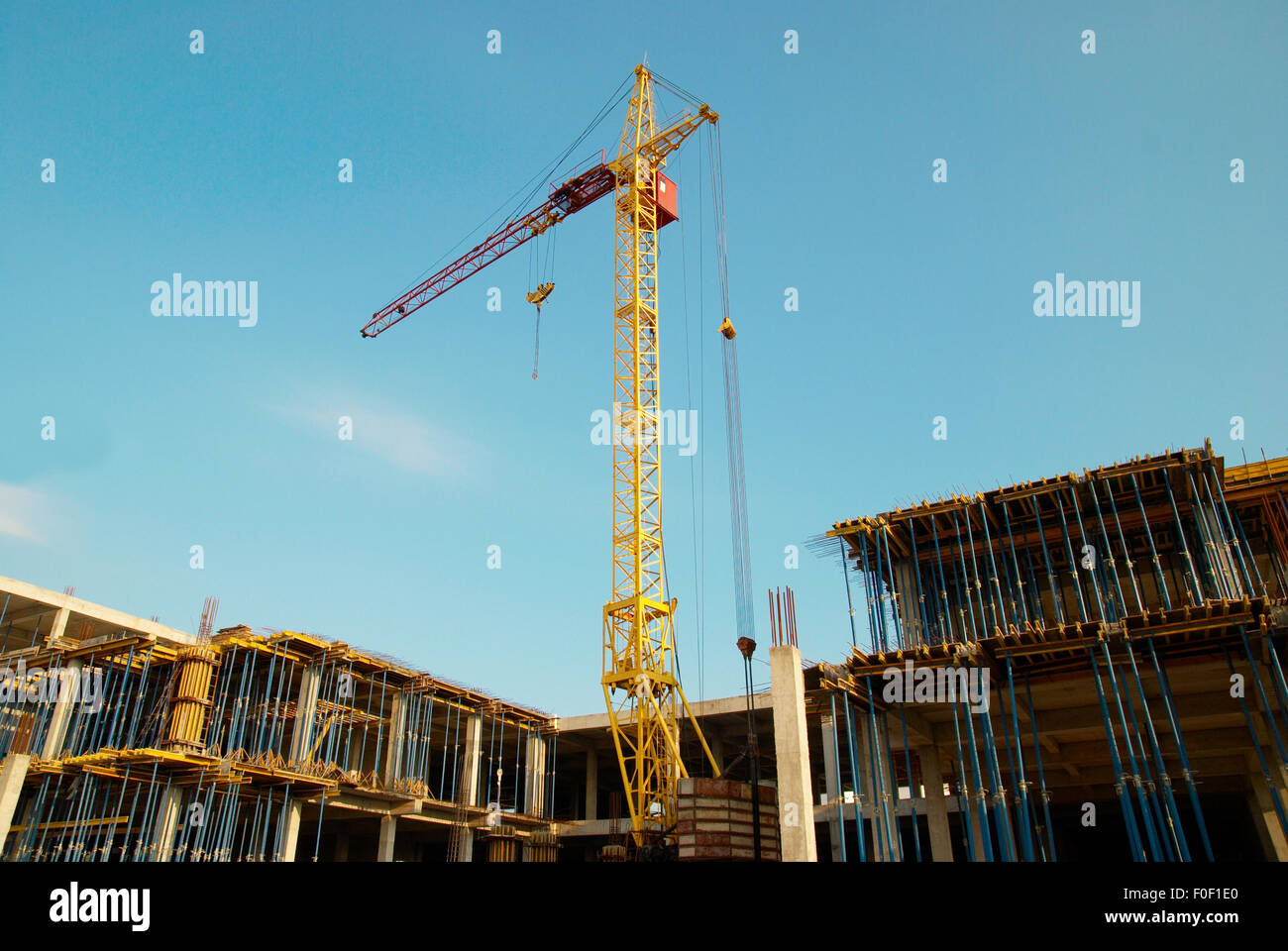 Building crane and construction Stock Photo - Alamy
