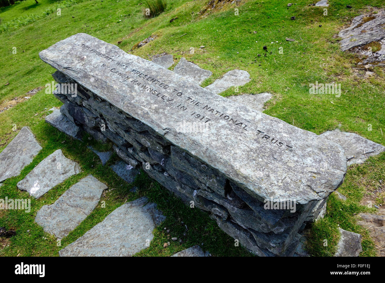 Commemorative Stone Seat to Canon Rawnsley, Swanesty How, Borrowdale ...