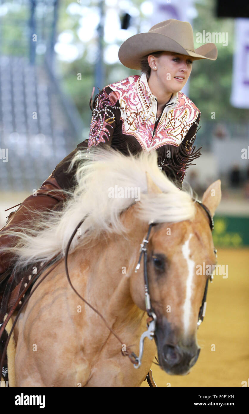 Aachen, Germany. 14th Aug, 2015. Gina Schumacher of Germany rides her ...