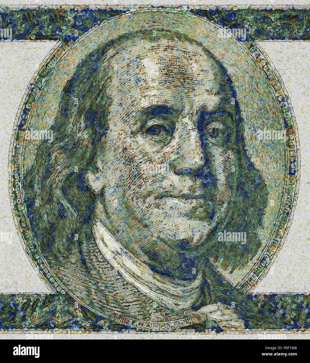 Portrait Benjamin Franklin (1706 - 1790), American politician, diplomat, polymath, inventor ...