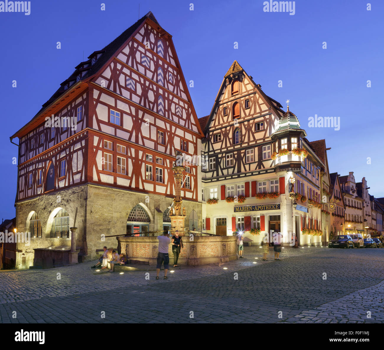 typical medieval buildings with George’s Spring, Rothenburg ob der ...