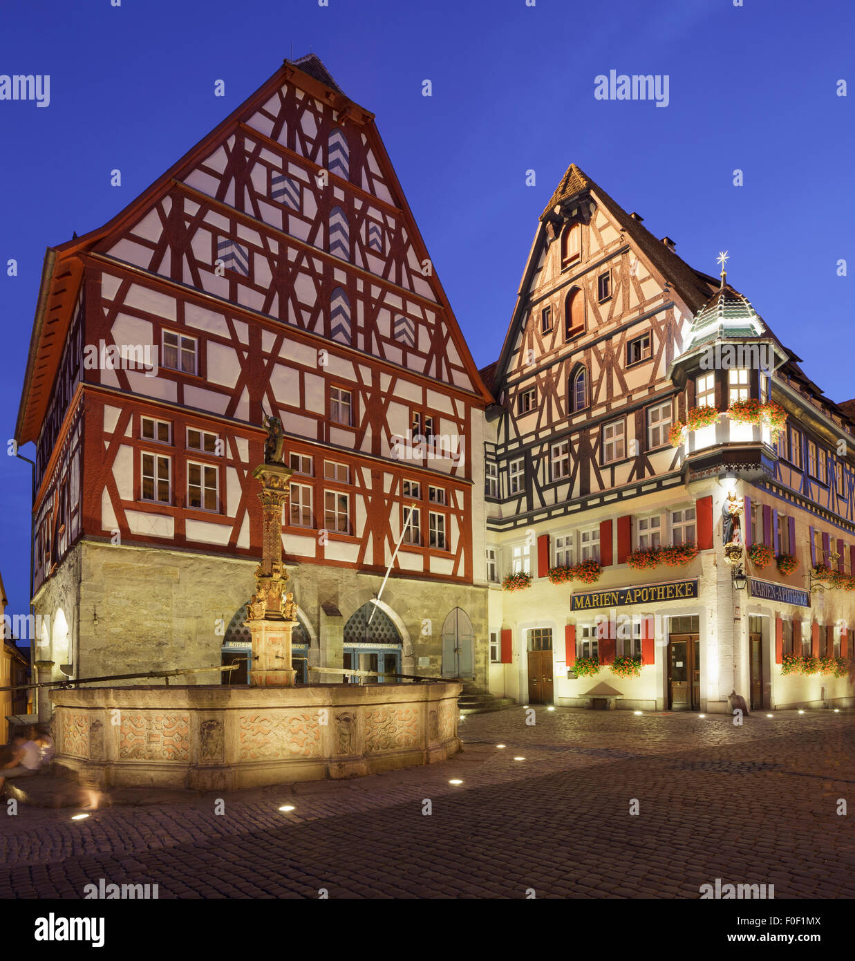 typical medieval buildings with George’s Spring, Rothenburg ob der ...