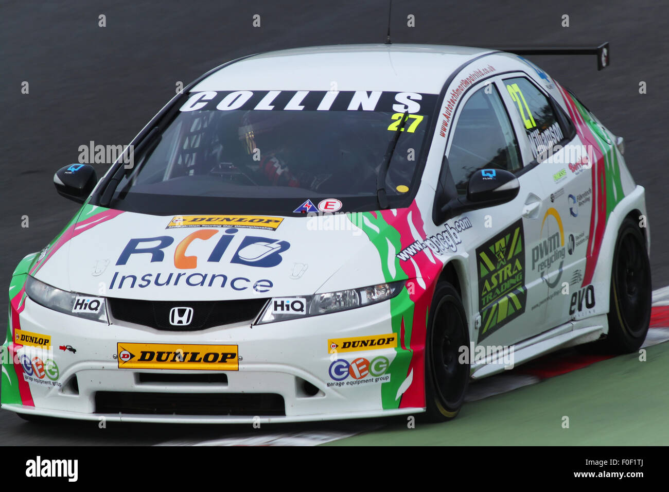Aaron Williamson racing in the BTCC at Brands Hatch in his Honda Civic ...