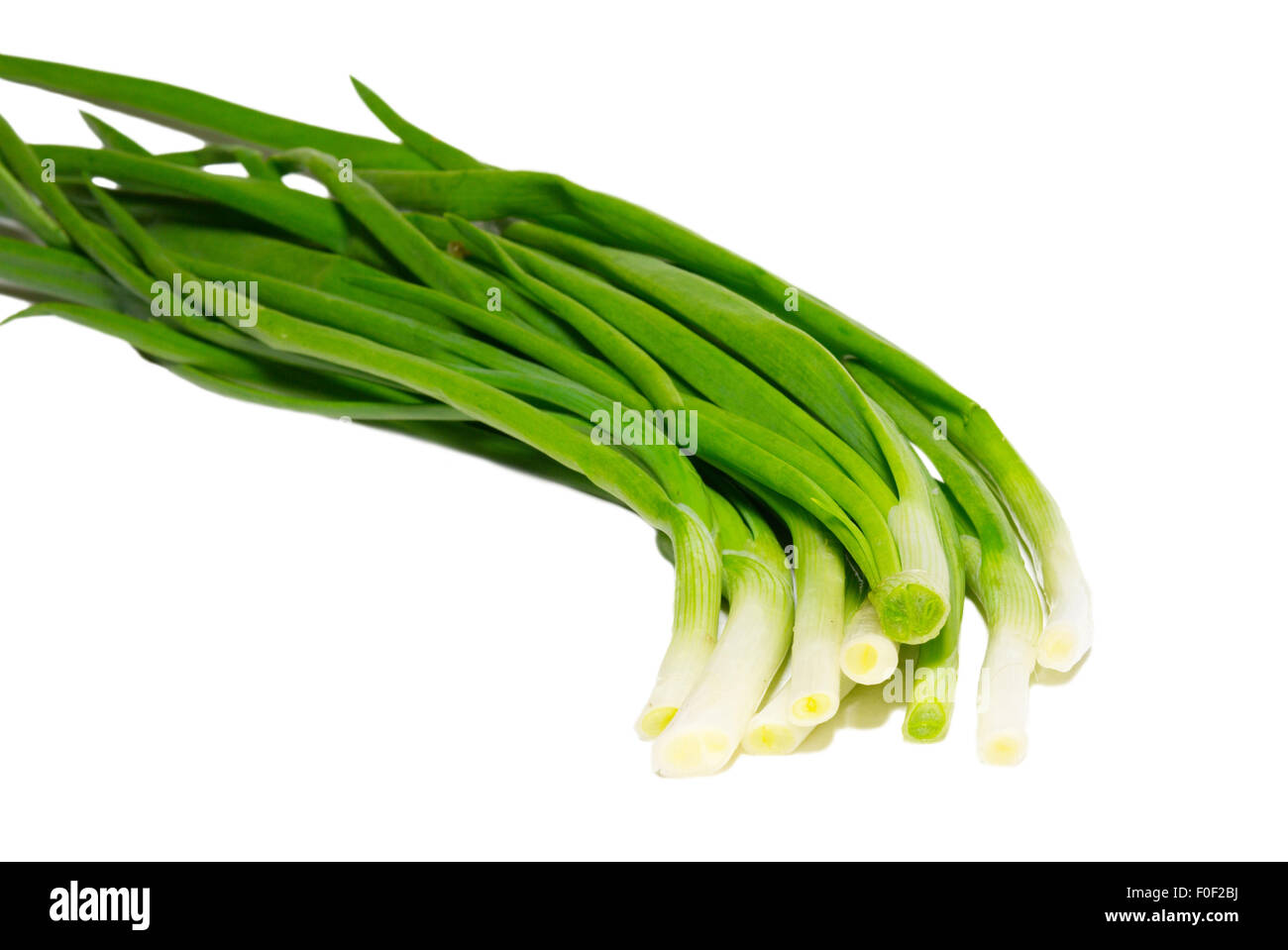 Green onions on bright Cut Out Stock Images & Pictures - Alamy