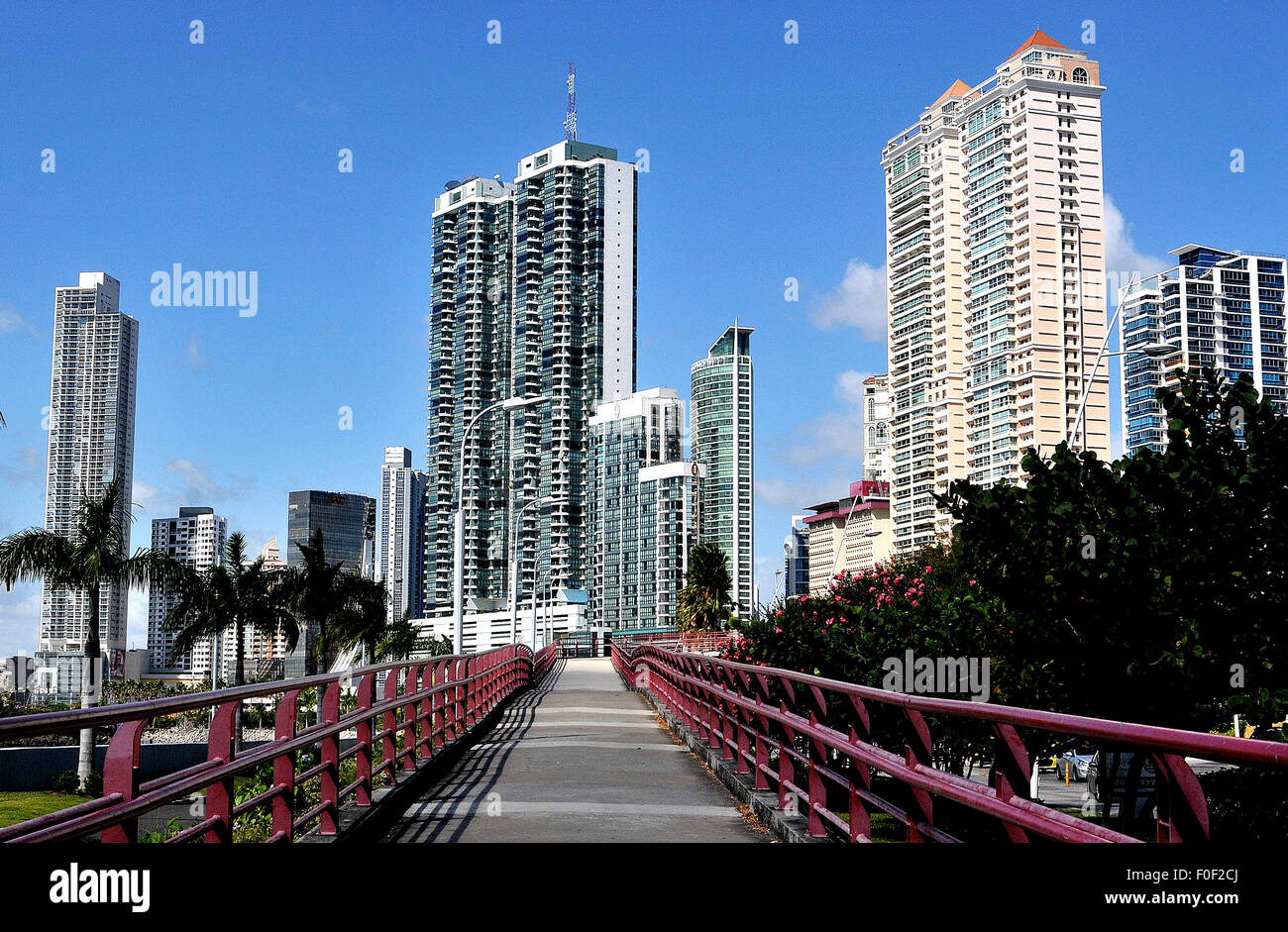 walkway modern buildings Miramar Panama city Panama Stock Photo - Alamy