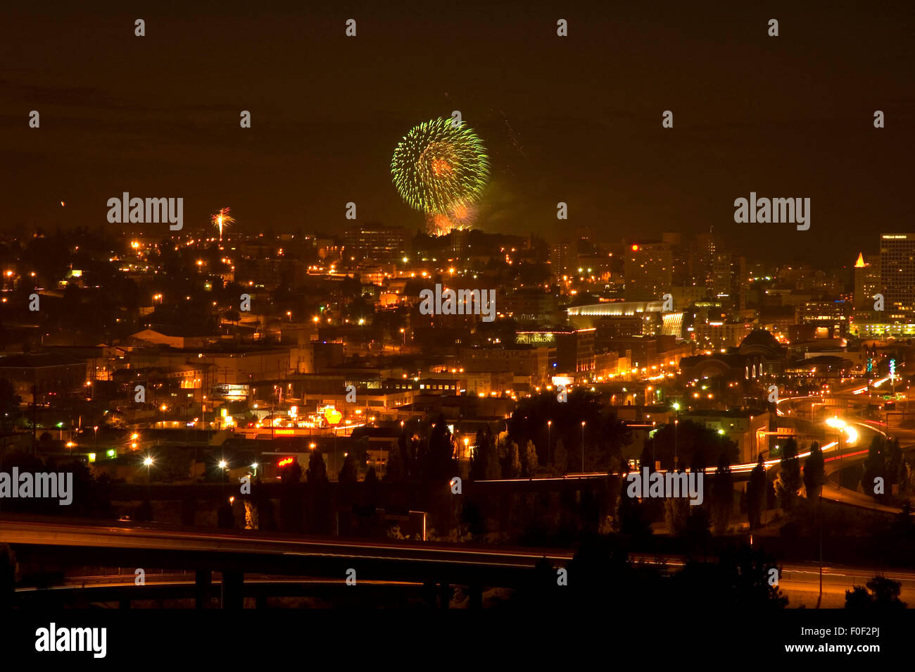 July 4 fireworks, Tacoma, Washington Stock Photo - Alamy