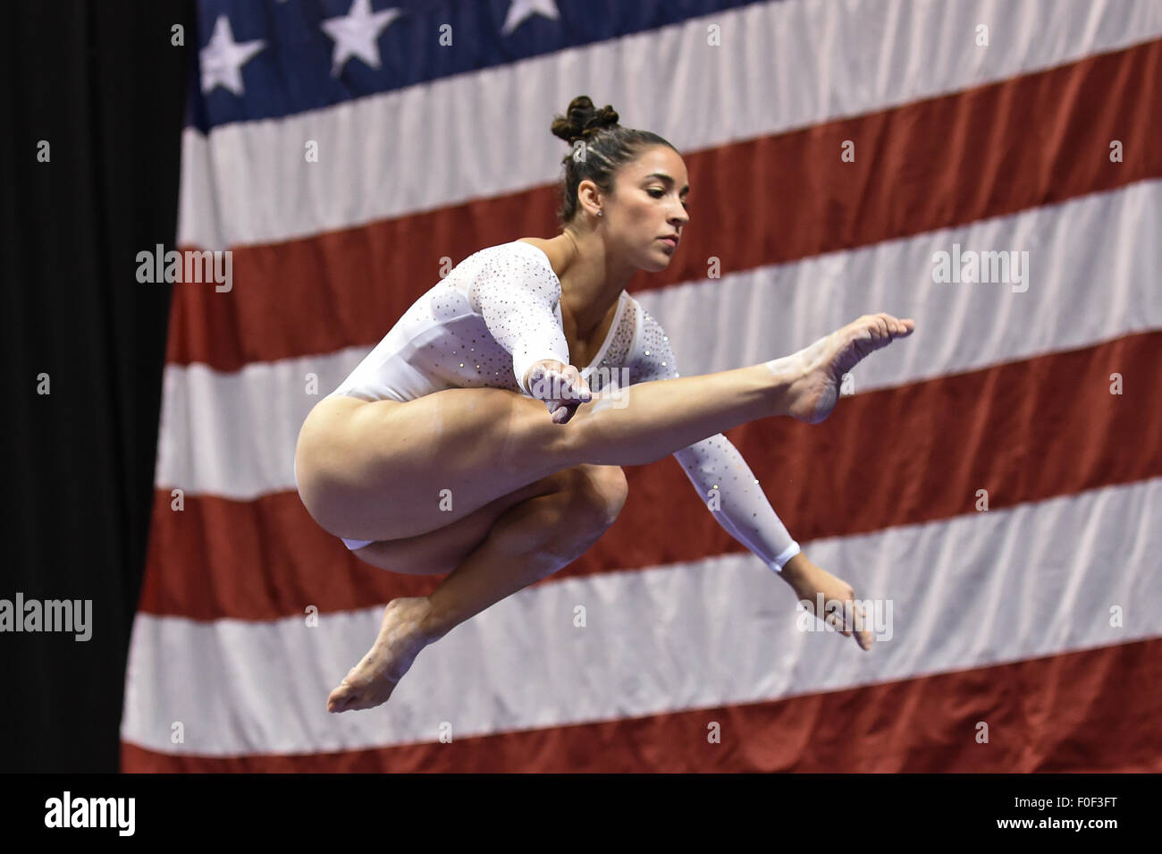 Indianapolis, Indiana, USA. 13th Aug, 2015. Olympian ALY RAISMAN in ...