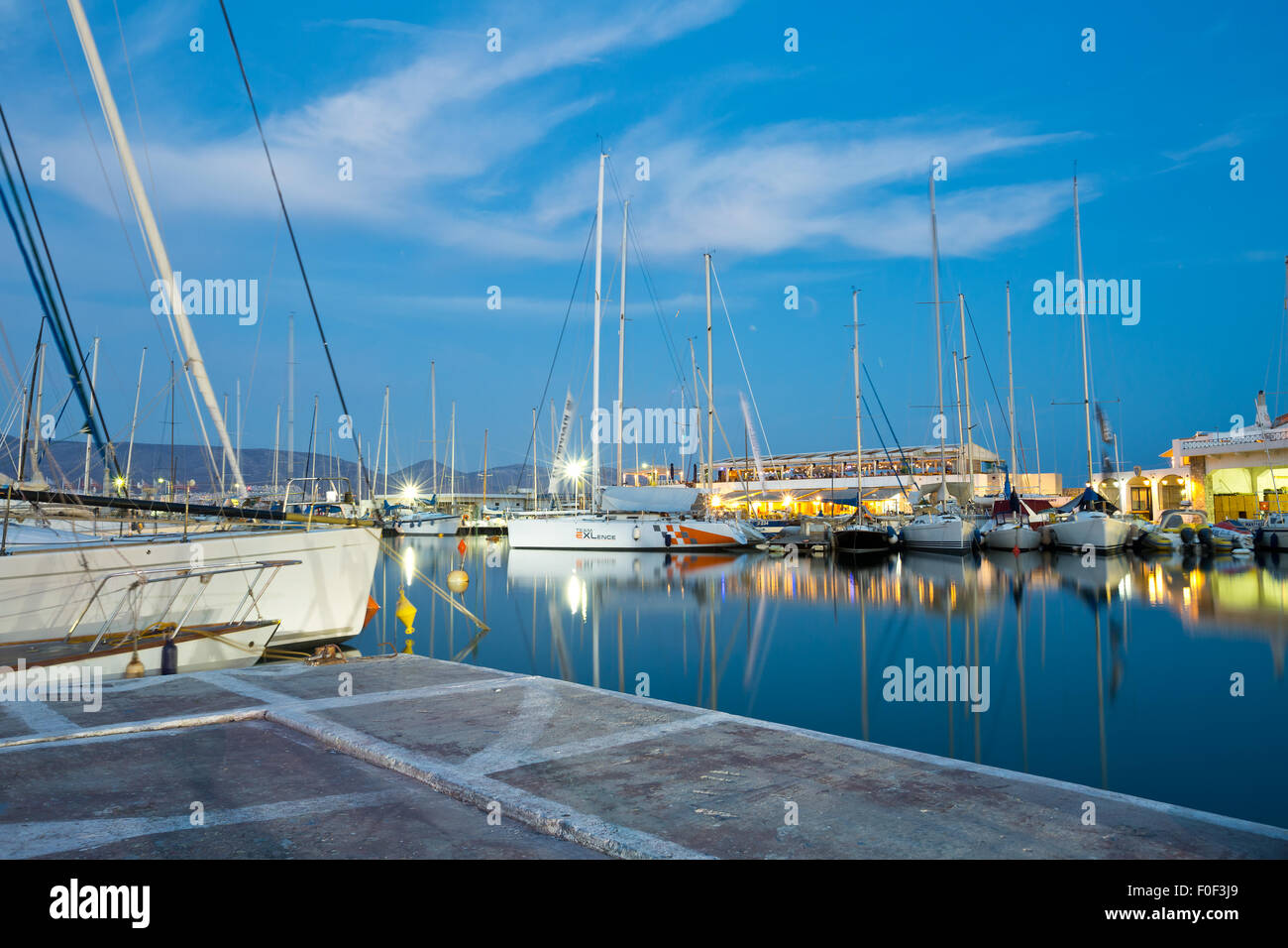 Boats at the yacht club in Mikrolimano marina in Athens, Greece Stock ...