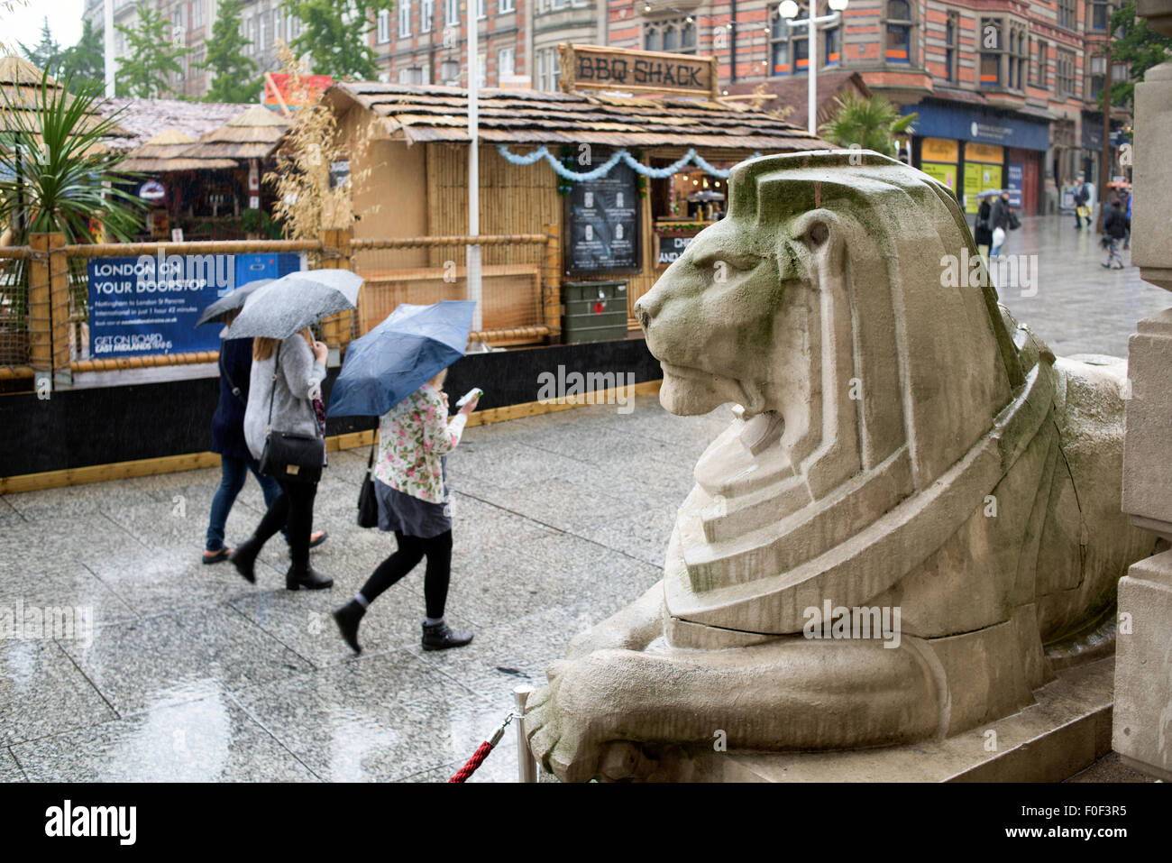 Nottingham, UK.14th August, 2015. Rain continues to fall since the ...