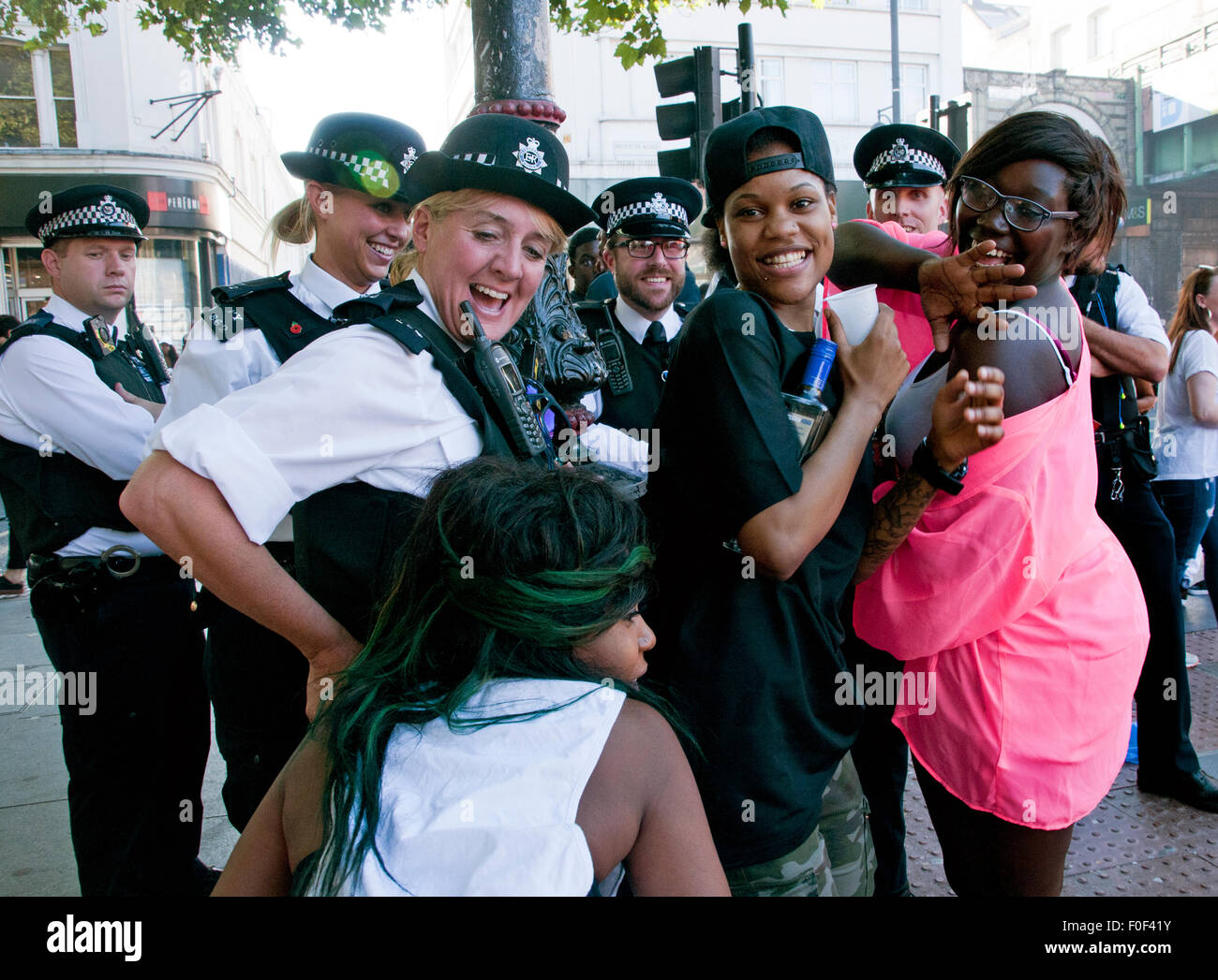 People celebrating at annual Brixton Big Splash festival Stock Photo ...